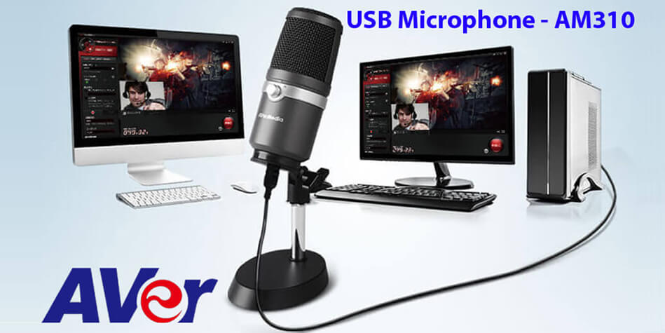 AVer USB Microphone - AM310 for live streaming or podcast recording