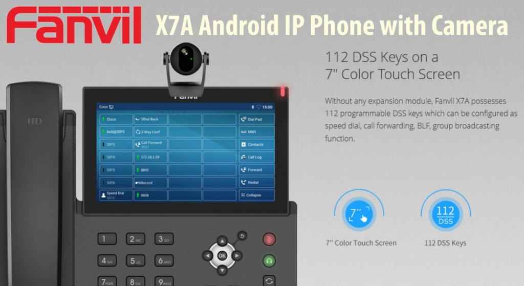 Fanvil X7A -high-end enterprise IP phone with Android with camera
