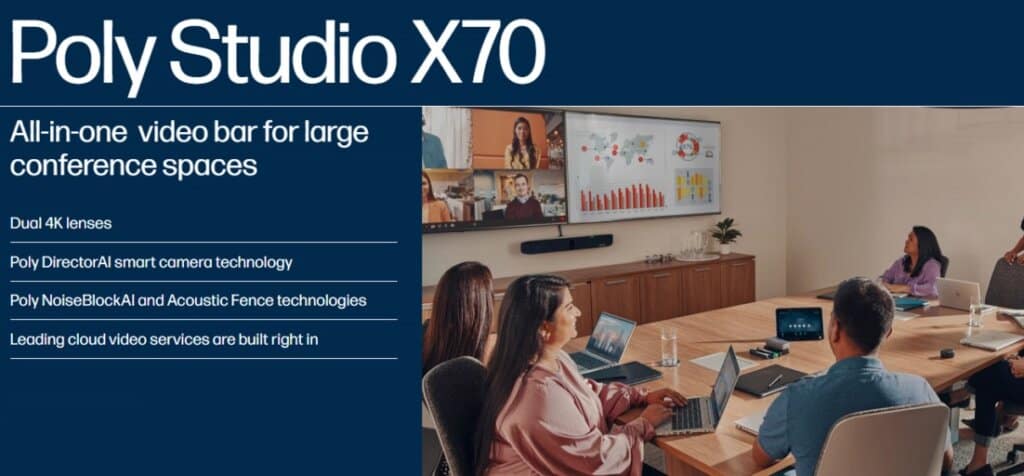 Poly X70 All-in-One Bar Video Conferencing System Dubai