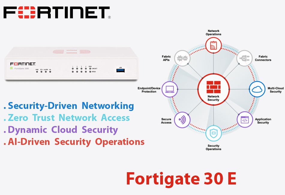 Fortinet FortiGate/FortiWiFi 30E-SMB Security firewall with SD-WAN